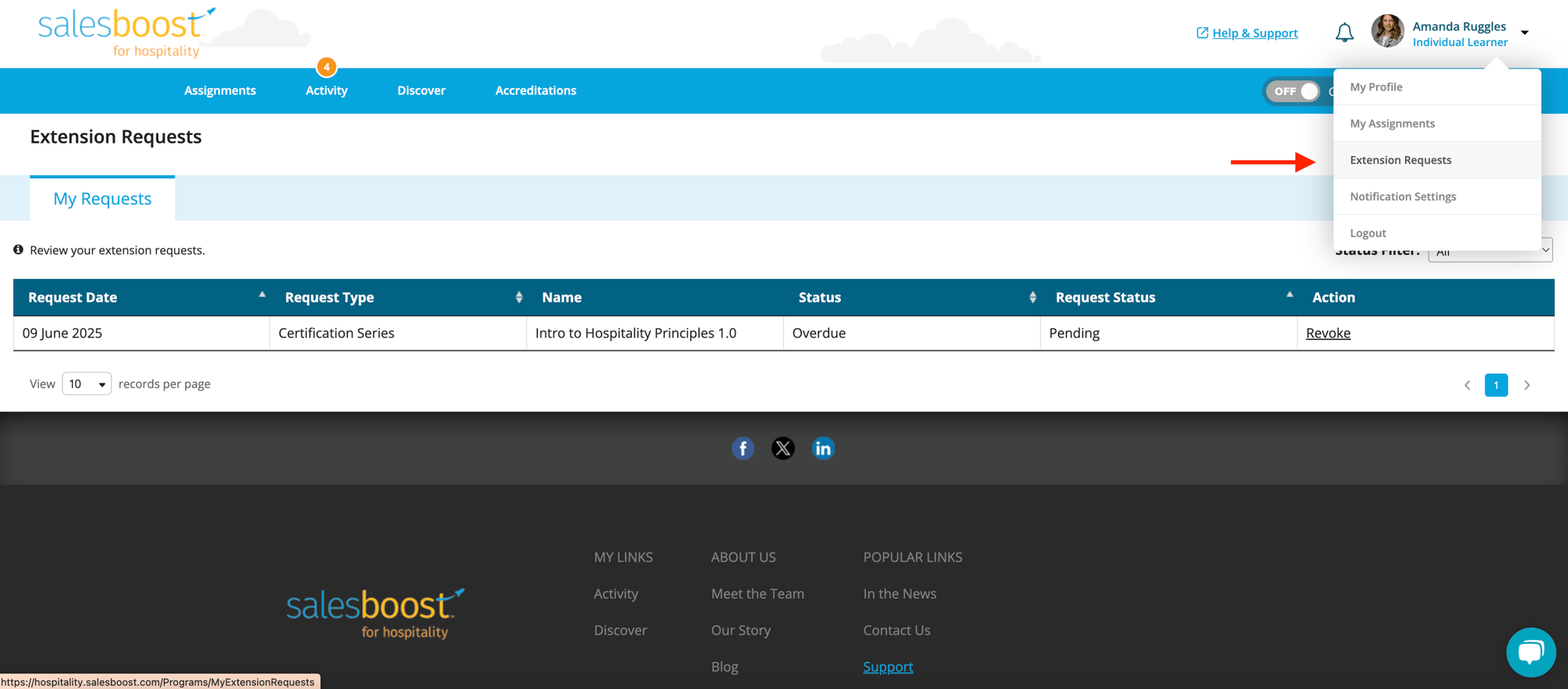 How can I get a due date extension for an overdue course, certification ...
